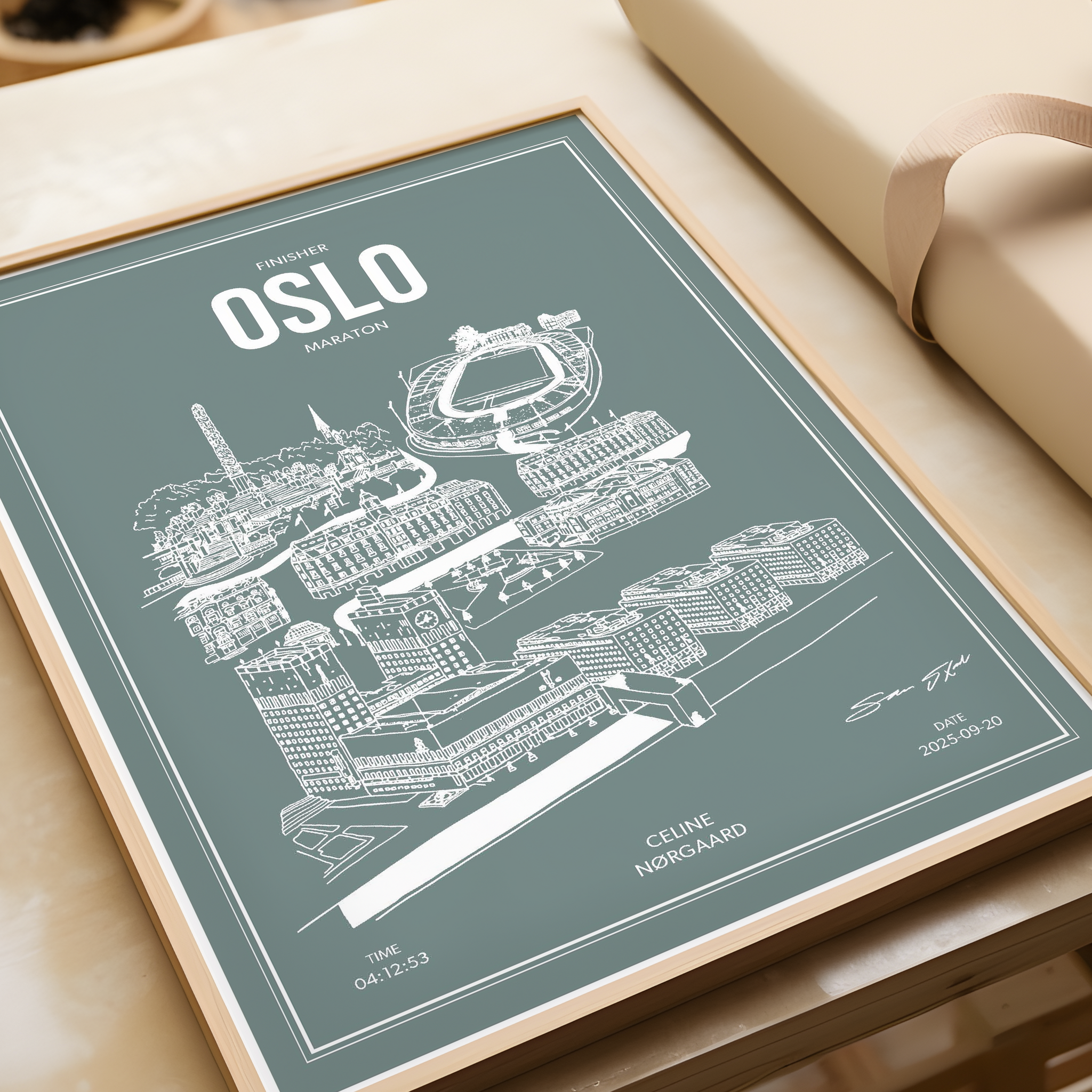 Oslo Marathon 2025 – Official Finisher Artwork