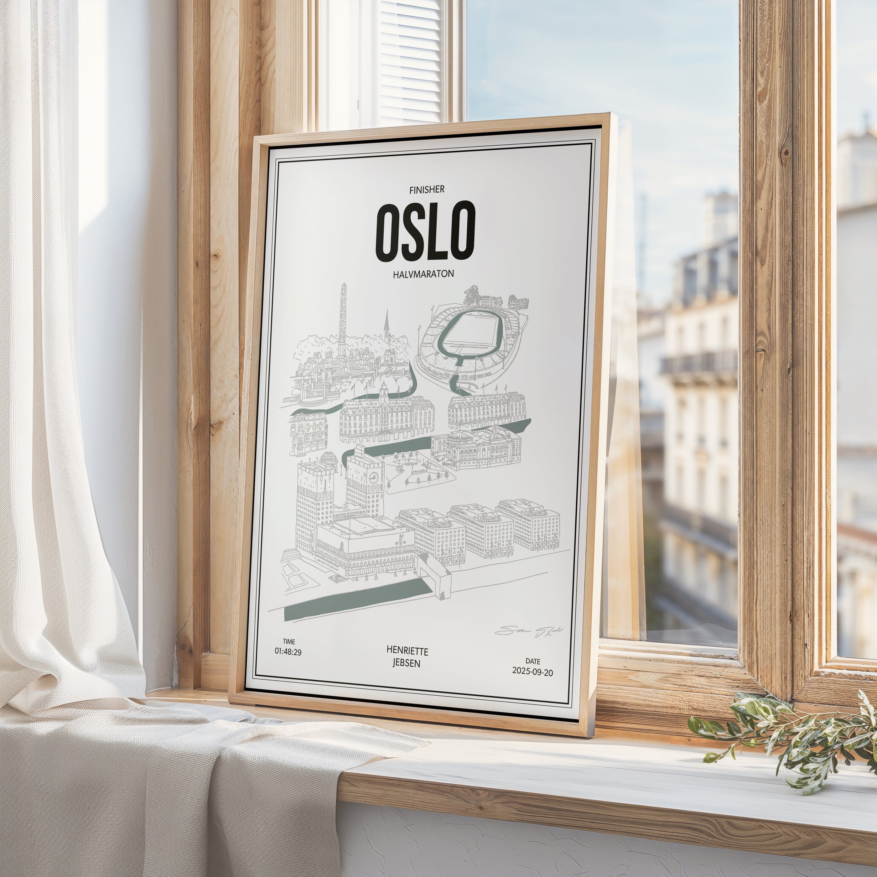 Oslo Half Marathon 2025 Finisher Artwork – Personalized Poster